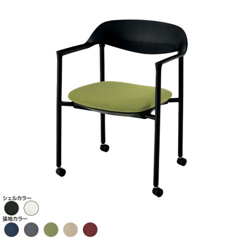【送料無料】 ノーリツイス(NORITSUISU) TECERA テセラ ミーティングチェア 会議用チェア 会議椅子 会議室 キャスター付き スタッキング可能 肘付き 布張り 日本製 国産 ...